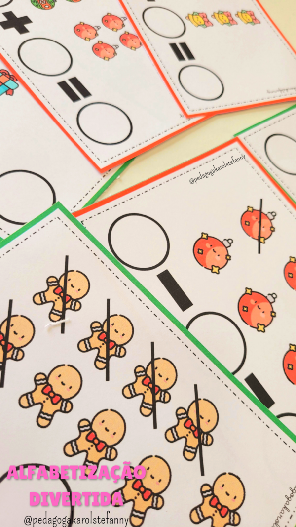 Cards de adição e subtração | Loja Pedagoga Karol Stéfanny