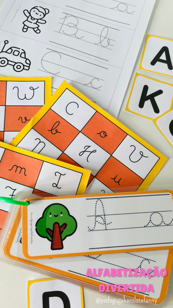 Bingo e chaveirinho - LETRA CURSIVA | Loja Pedagoga Karol Stéfanny