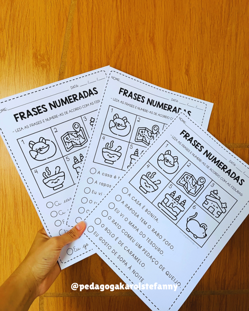 COMBO 151: Frases numeradas. | Loja Pedagoga Karol Stéfanny