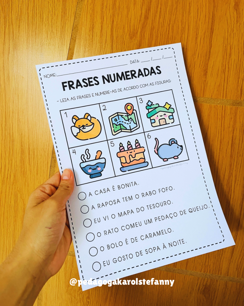 COMBO 151: Frases numeradas. | Loja Pedagoga Karol Stéfanny